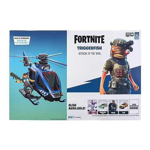 Fortnite The Choppa (Seven Wrap) Vehicle - 20-Inch Electronic Helicopter with Spinning Rotors and LED Lights plus Figure and Accessories