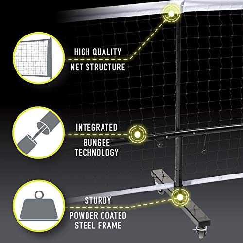 Franklin Sports Pickleball Net - Official Size with Wheels -Superior Portability, White/Black