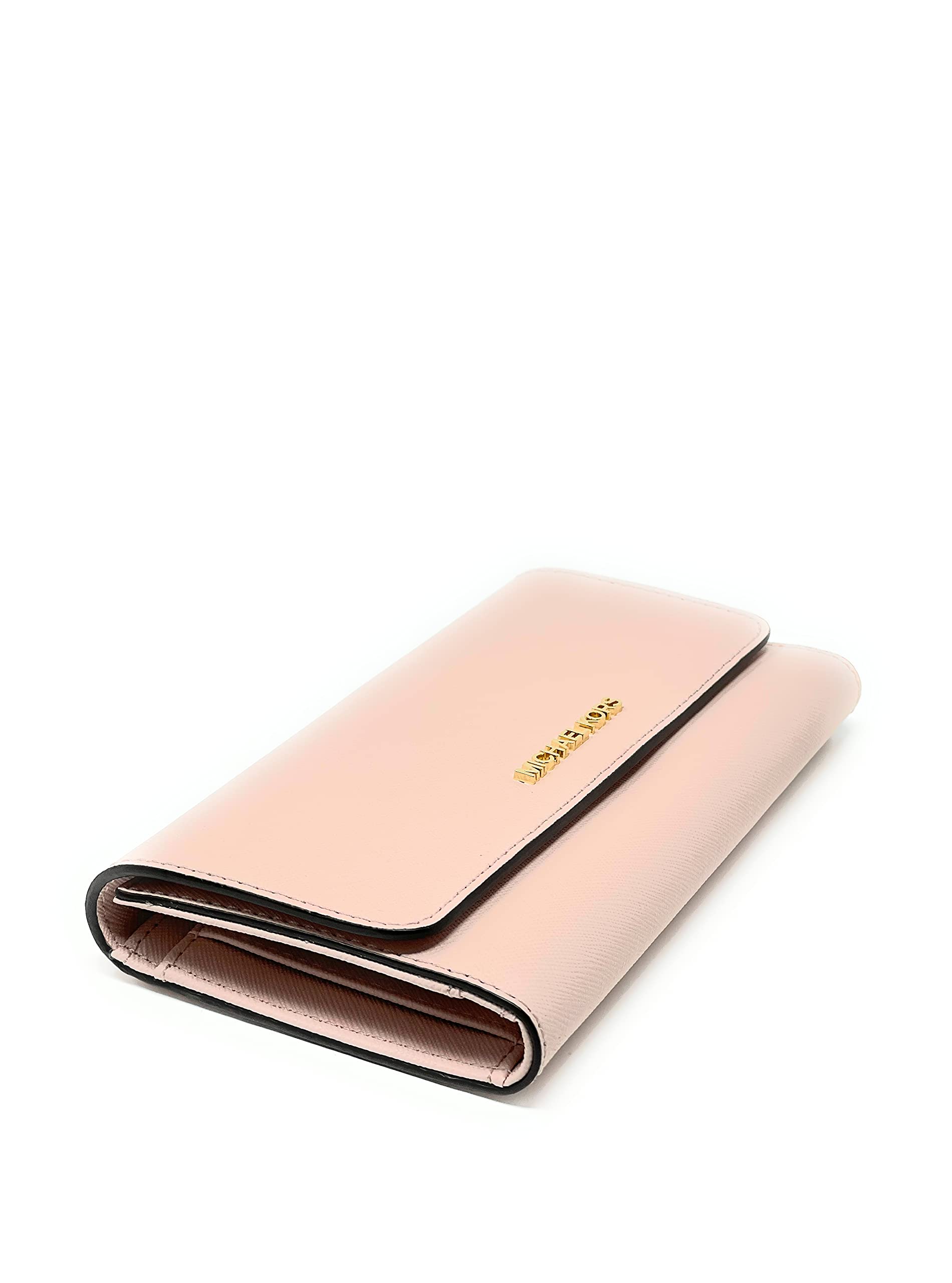 Michael Kors Women's Leather Jet Set Travel Large Trifold Wallet In Powder blush
