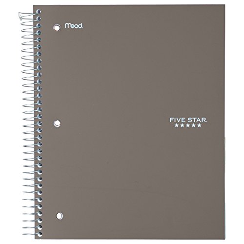 Five Star Spiral Notebooks, 3 Subject, Wide Ruled Paper, 150 Sheets, 10-1/2" x 8", Assorted Colors, 6 Pack (73449)