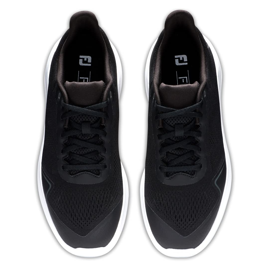FootJoy Men's FJ Flex Golf Shoe, Black/White/Red, 12