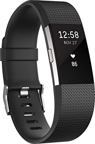 Fitbit Charge 2 Heart Rate + Fitness Wristband, Black, Large (International Version)