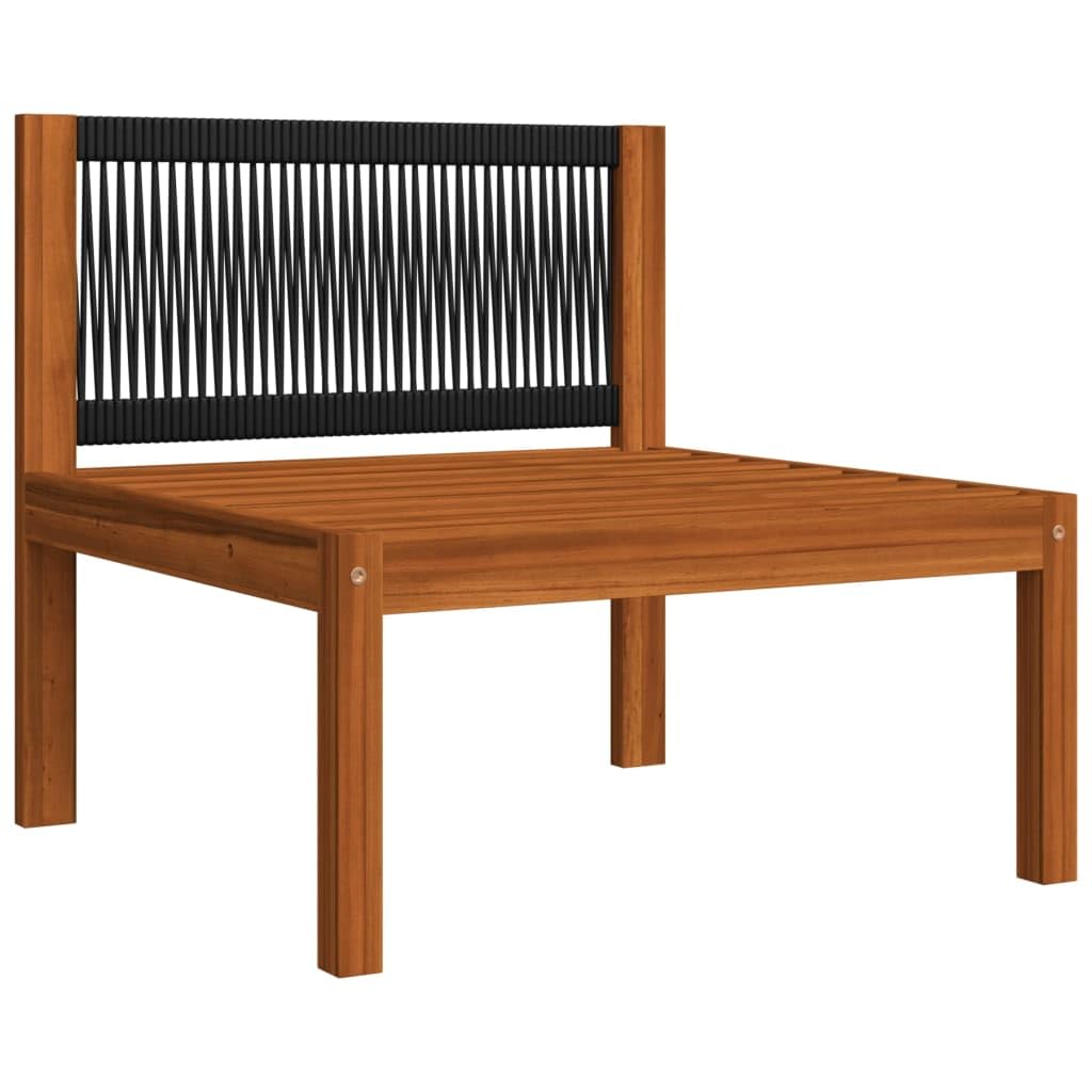 vidaXL 3-Seater Garden Lounge Set with Cushions, Solid Acacia Wood, Rustic, Outdoor Patio Sofa, Easy Assembly, Weather-Resistant Finish, Comfortable Seating