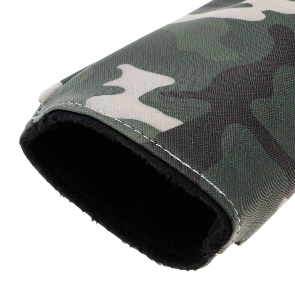 freneci 3Pcs Durable PU Sports Golf Wood Driver Head Cover Replacement for Golfer Gift - Green Camo