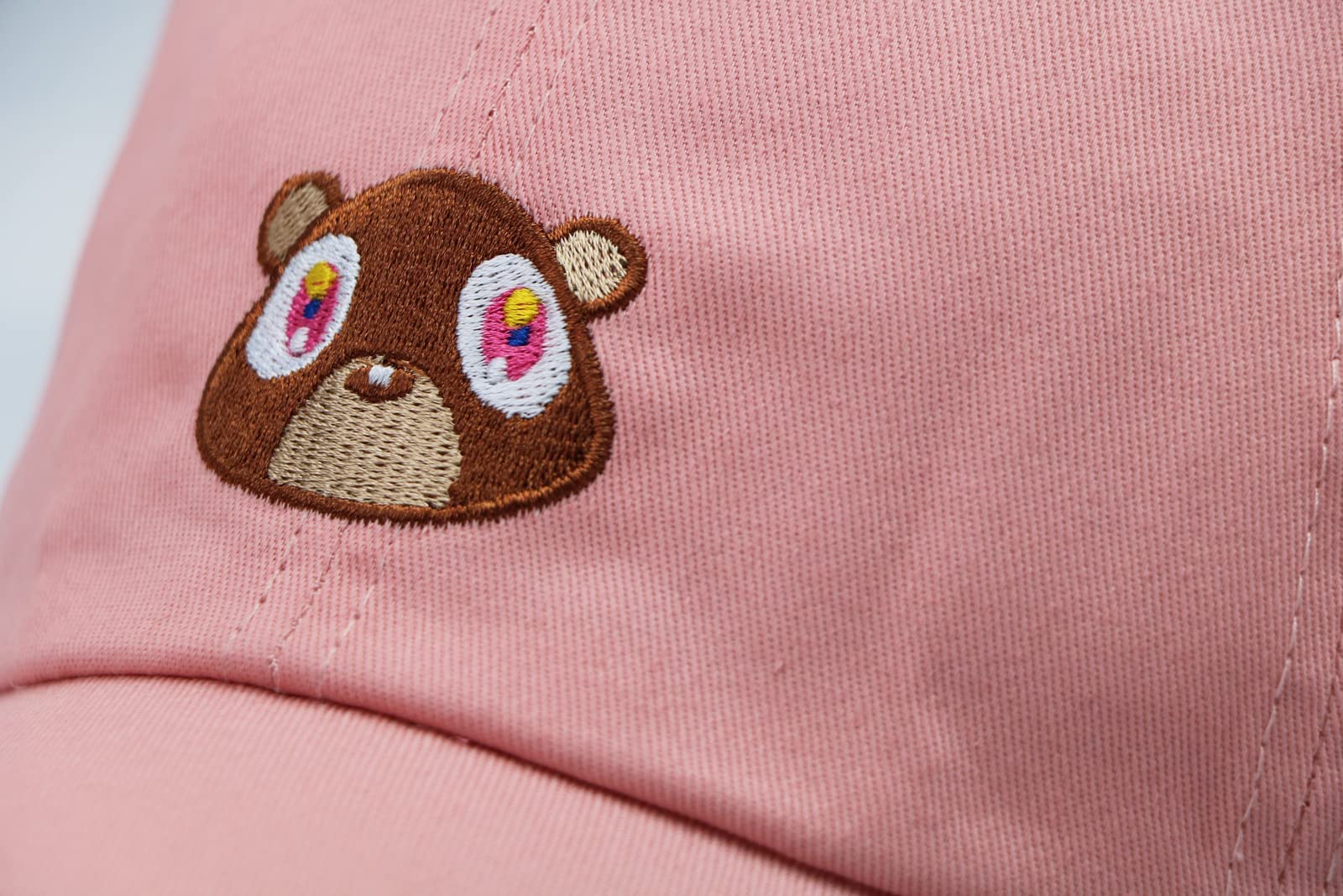 FGSS Mens Bear Print Adjustable Cotton Strapback Dad Hat Baseball Cap Pink