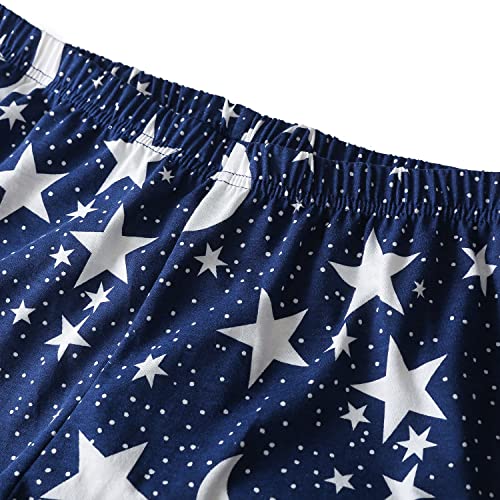 QUCH Womens Pajama Sets Plus Size Sleepwear Tops with Capri Pants Cotton Pajamas Set for Women Soft Comfy Cute Pj SetsSet DarkBlue Star XL