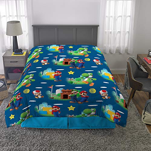 Franco Kids Bedding Soft Microfiber Comforter, Full, Super Mario