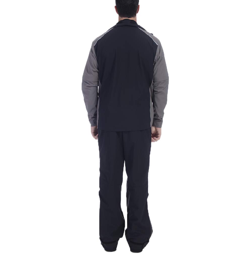Fit Spaace Waterproof Golf Rain Suits for Men Performance Rain Jackets and Pants for All Sports (Gray Full-zip, Medium)