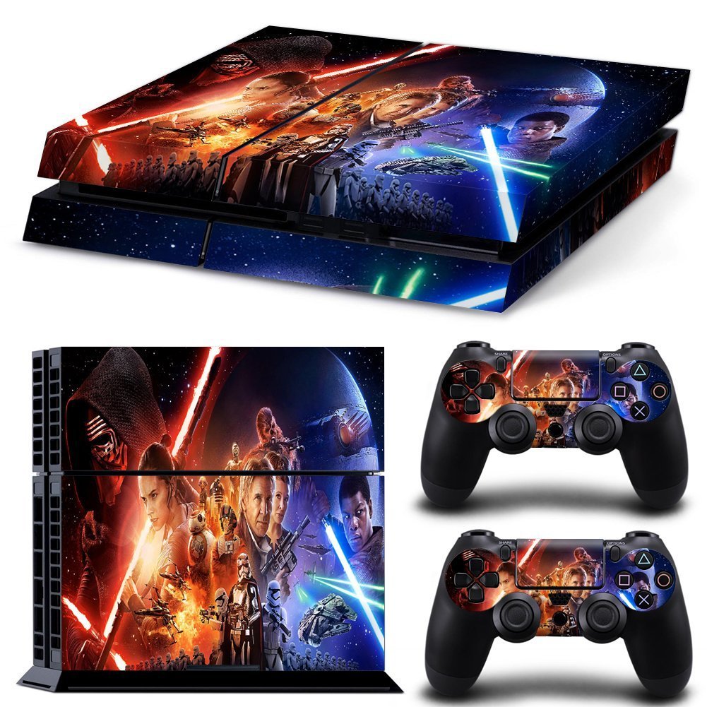 FreeSticker PLAYSTATION 4 Designer Skin Game Console System 2 Controller Decal Vinyl Protective Stickers Sony PS4 - STAR WARS SPACE FORCE ALL EPISODES