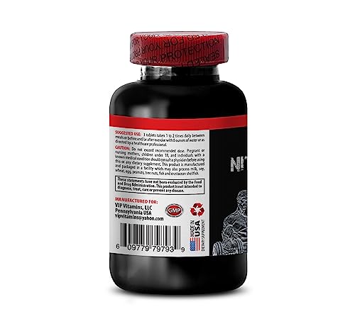 Nitric Oxide Supplement 3150mg - Nitric Oxide Pre-Workout Booster 3150mg - Muscle mass gainer, Nitric Oxide Supplement, Muscle Relaxer Pills, Muscle Recovery Supplements, Energy Boost - 1B 90 Tablets