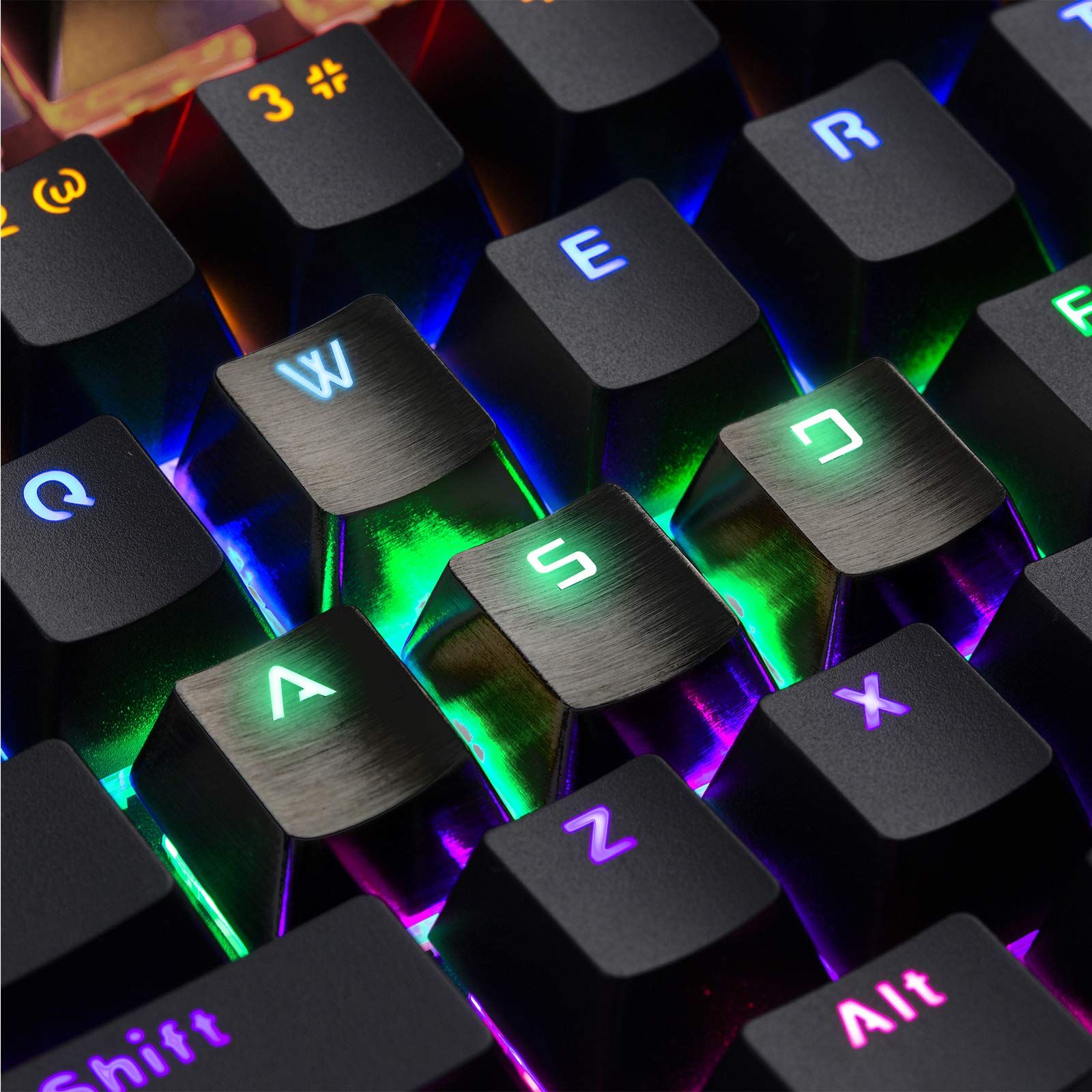 GamCap FPS & MOBA Custom Gaming Keycap,Keycaps set(WASD keys) include Key Puller,Durable Stainless Steel Metal Keycap Compatible with Mechanical Gaming Keyboard 60% Keyboard Cherry Mx Switch