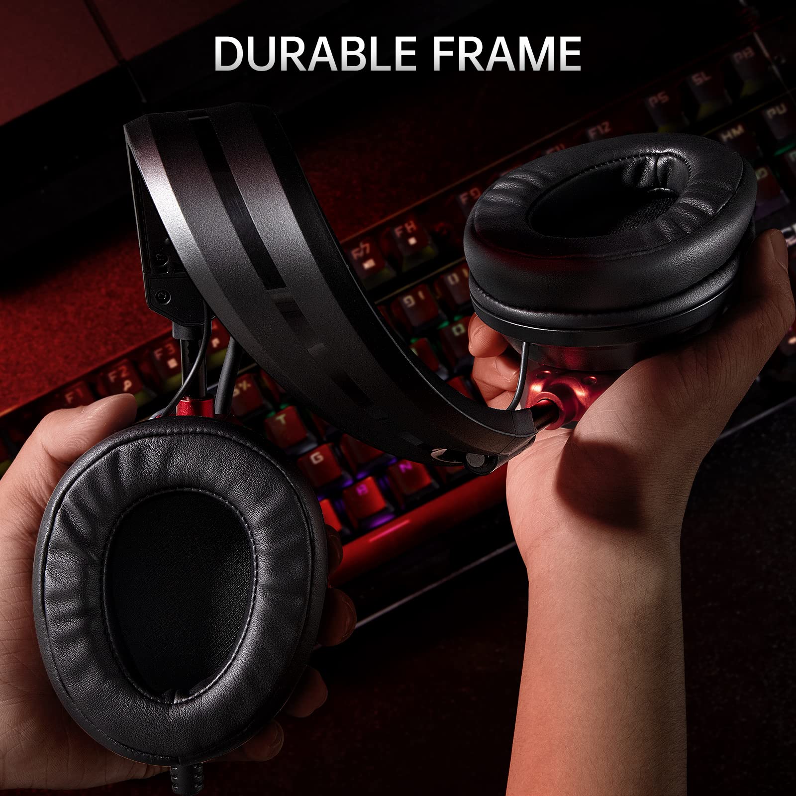 Gaming Headset for PS4 PS5 PC Xbox One, 7.1 Surround Sound PC Headset with Noise Cancelling Mic