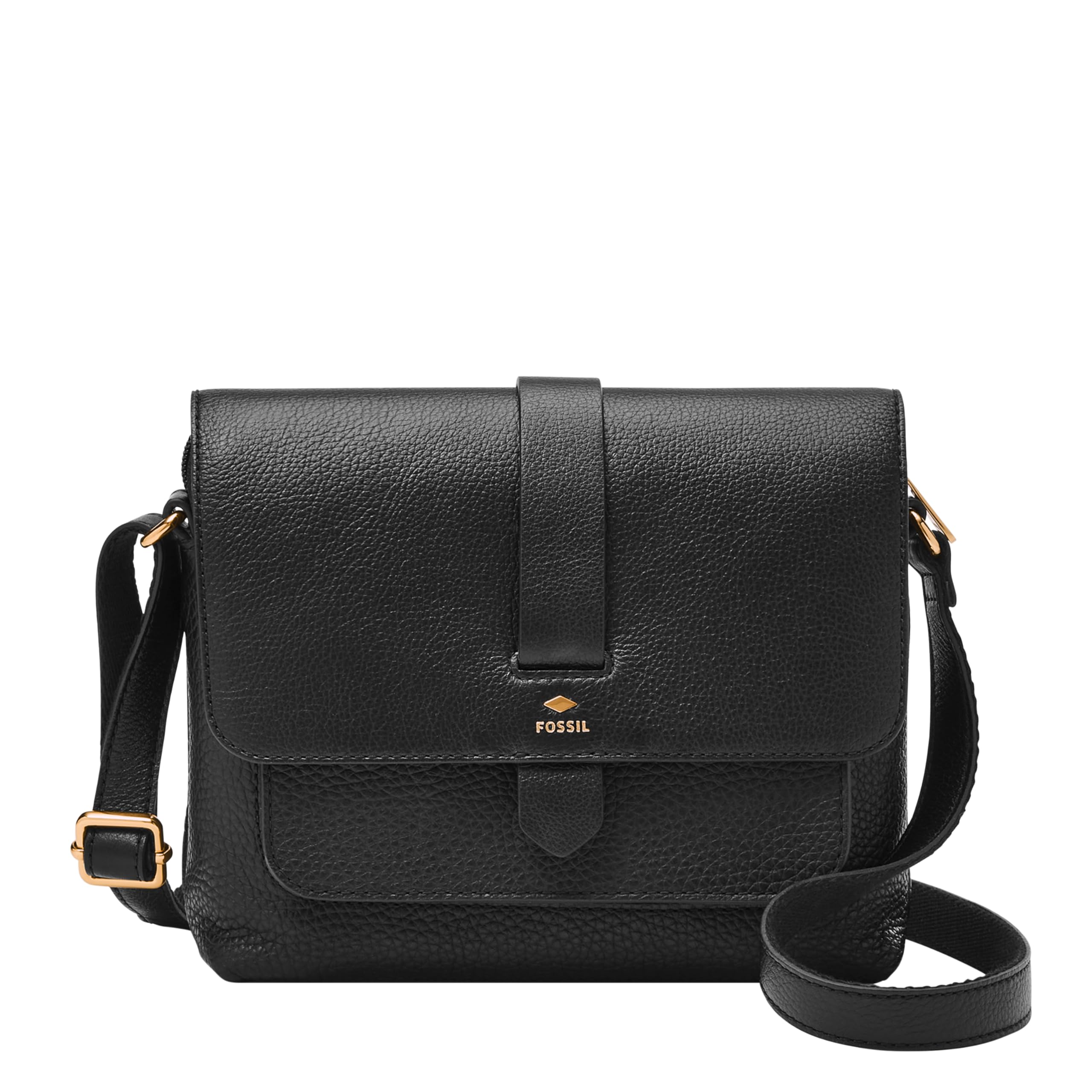 Fossil Women's Kinley Leather Large Crossbody Purse Handbag, Black (Model: ZB7879001)