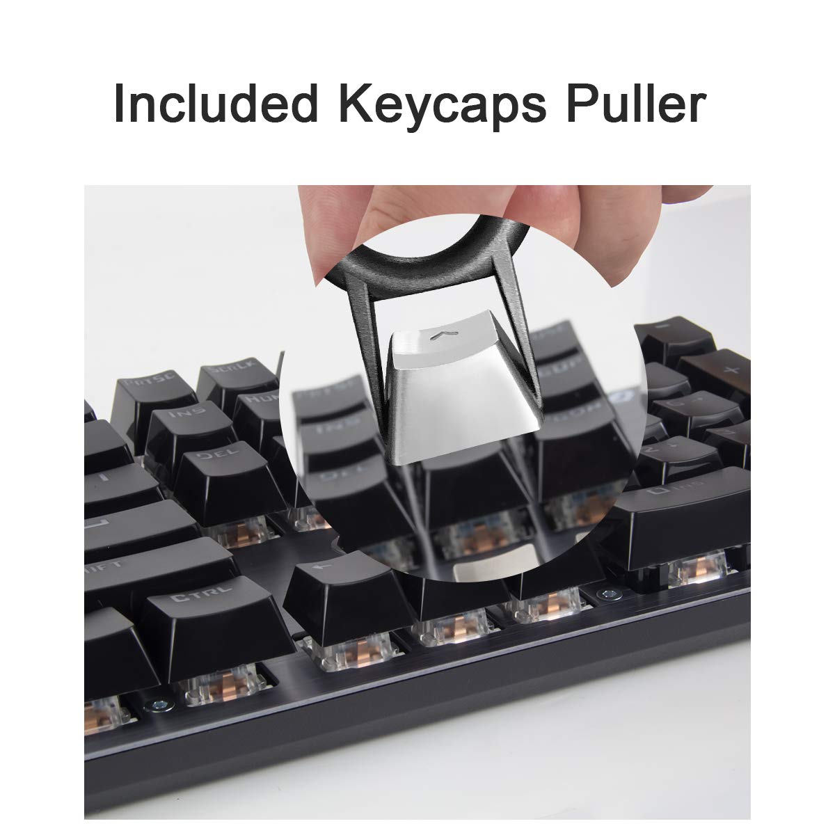 Fitlink FPS & MOBA Gaming Keycaps, Durable Stainless Steel Metal Keycap with Key Puller for Mechanical Keyboard Cherry Mx Switch (WASD+Direction Keys,Silver)
