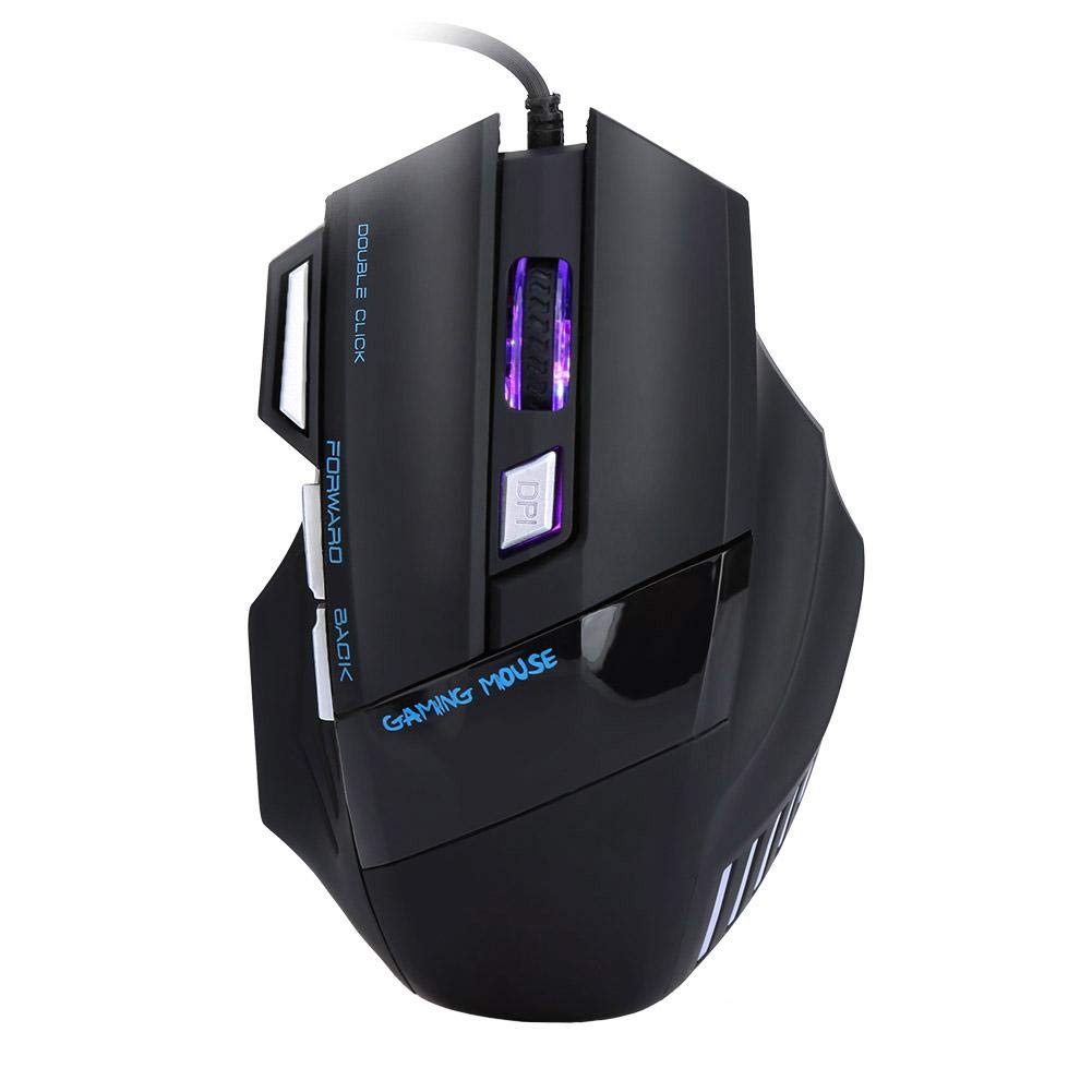 Gaming Mouse Wired,5500 DPI 7 Buttons Colorful Light Emitting Professional Optical Mechanical Wired Ergonomic Optical PC Computer Gaming Mice