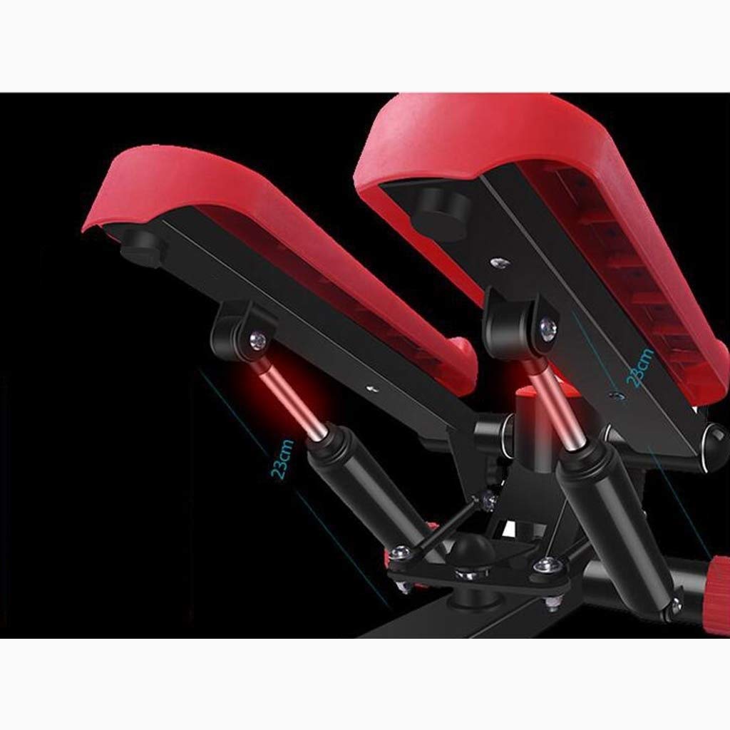 GRETD Mini Stepper Mini Fitness Exercise Machine Step Trainer Equipment with Resistance Bands Durable Safe Treadmill and Comfortable Foot Pedals (Color : Red)