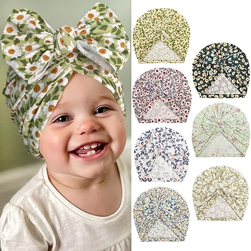 Gamer Hat Kids Cute Baby Bow Hat Summer Thin Flower Print New Creative Pullover Hat Active Hat Kids (White, 0-24 Months)