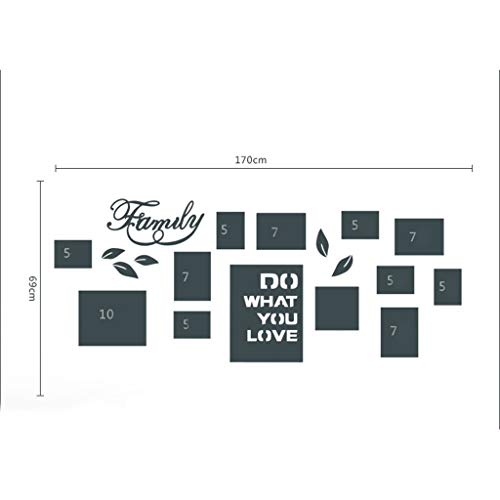 FZZDP Photo Wall Photo Wall Decoration Wall Photo Frame Combination Punch-Free Personality Background Wall Net Red Living Room Wall Clock (Color : D)