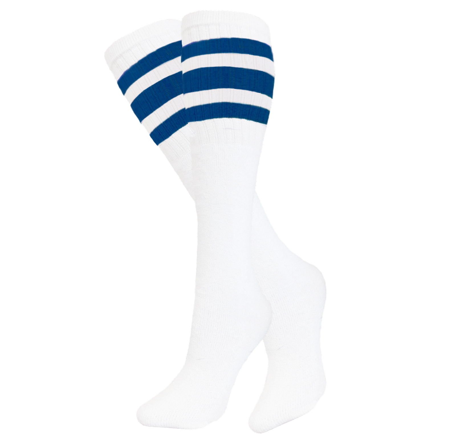 Full 90 Mens 5 PAIRS Classic Multi Striped Sports Tube Socks,Sock Size 10-15, White, Large