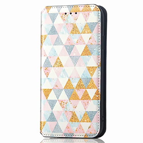 FTRONGRT Case for Tecno POP 2F, with Mobile Phone Holder, Fall-Proof, Suitable for Tecno POP 2F Folding Mobile Phone Leather Protective Shell.Nordic Rhombus