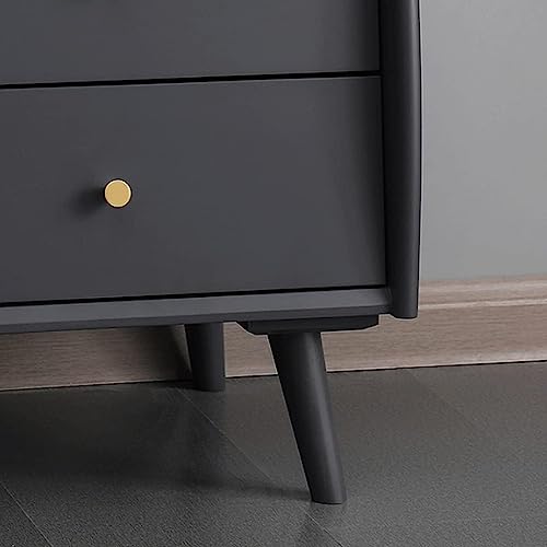 Solid Wood Nightstand Modern Bedside Table Rubber Wood End Table Scandinavian Side Table 2 Drawer Bedside Cabinet for Bedroom Living Room