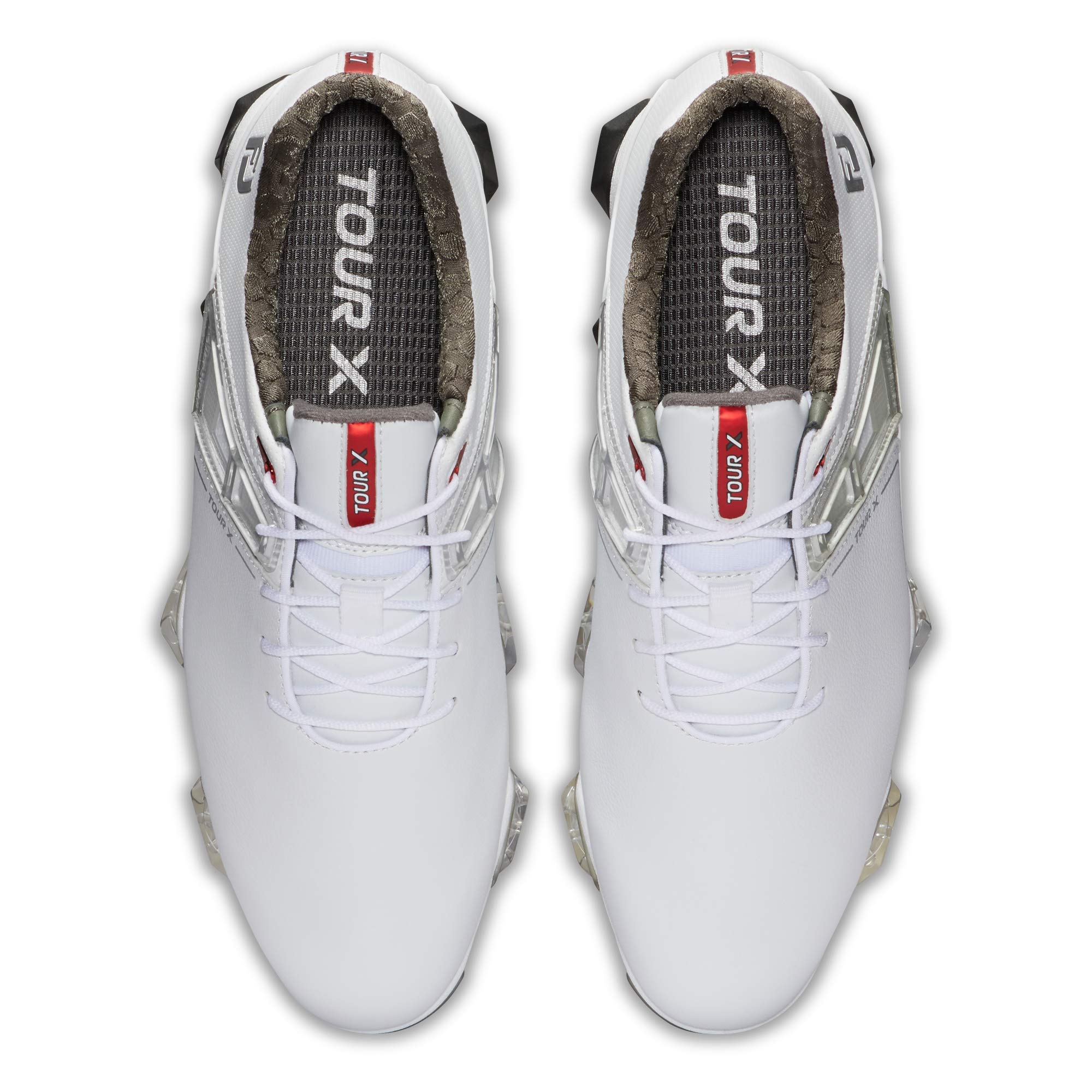FootJoy Men's Tour X Previous Season Style Golf Shoes, White/Red, 8 Wide