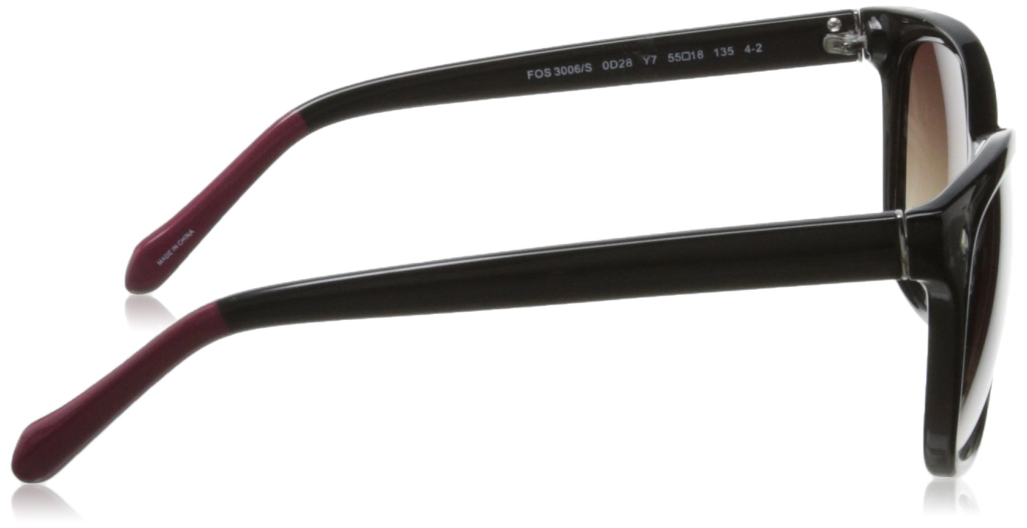 Fossil Eyewear Women's FOS3006s Rectangular Sunglasses, Black, 55 mm