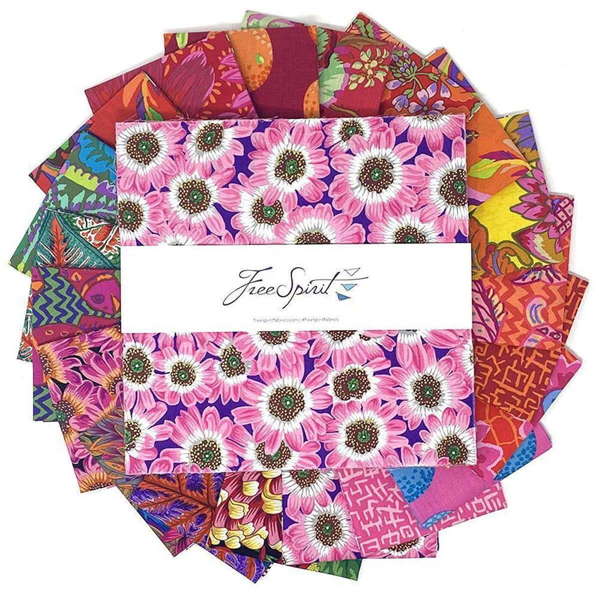 FreeSpirit Kaffe Fassett Collective 10'' Charm 42pcs, Bright Yard