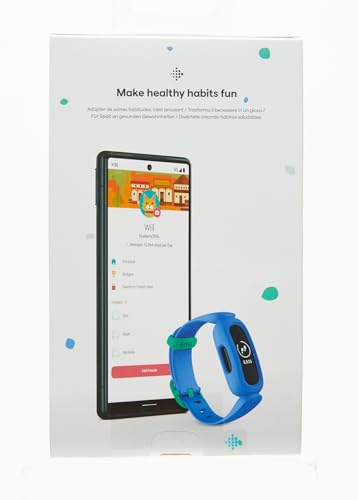 Fitbit Ace 3 Activity-Tracker for Kids 6+, Blue Astro Green, One Size