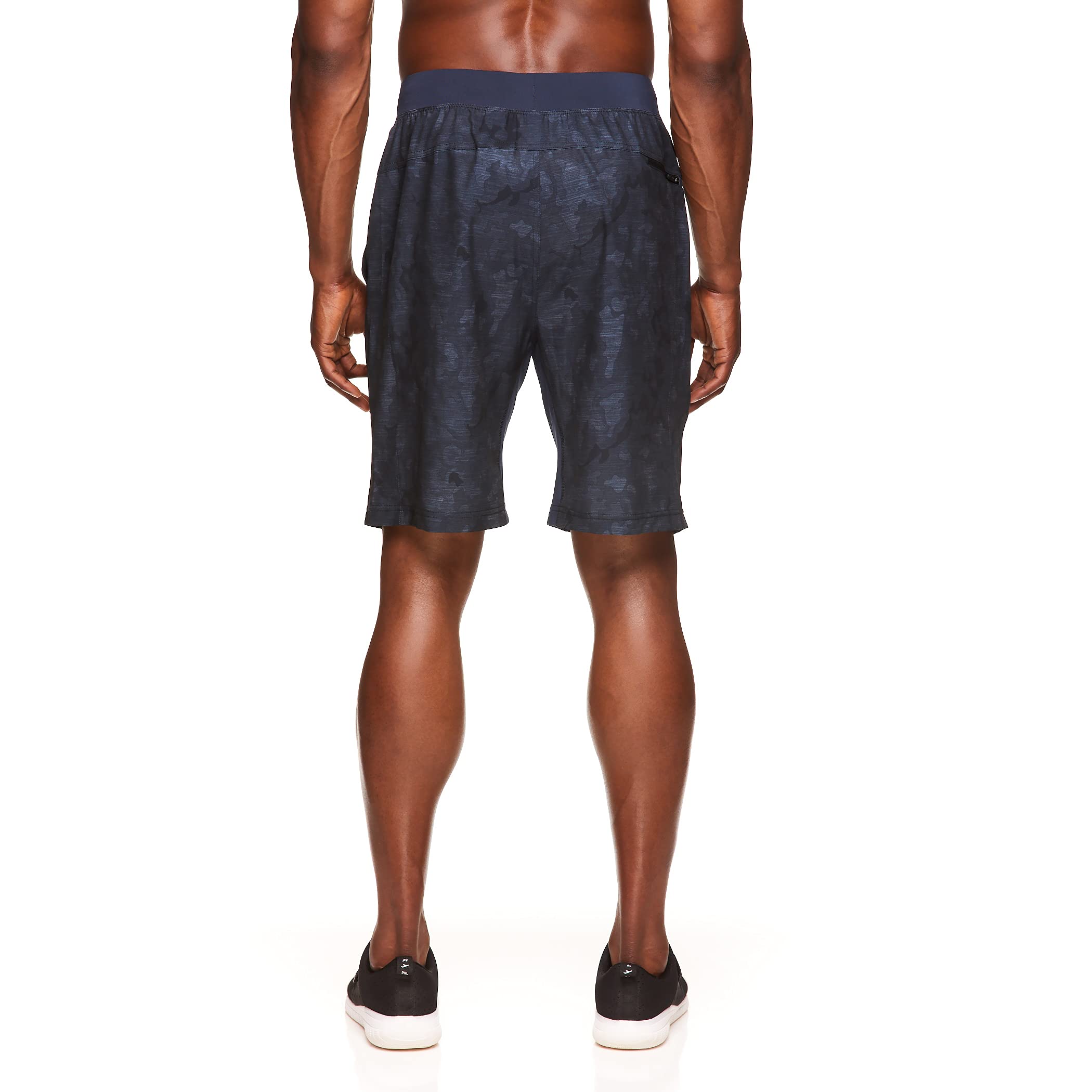 Gaiam Men's Yoga Shorts - Athletic Gym Running and Workout Shorts with Pockets - Warrior Black Camo, Small
