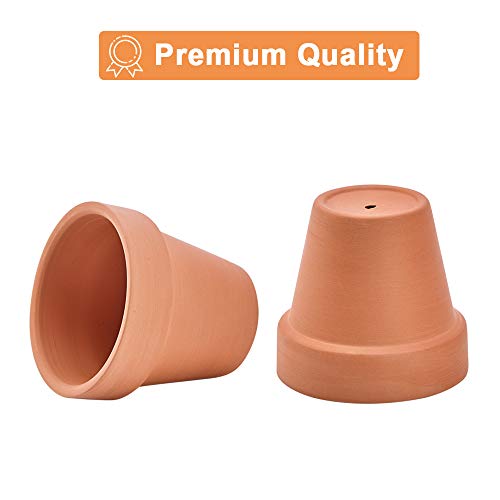 Riseuvo 32pcs Small Mini Clay Pots - 2'' Terracotta Pot Clay Ceramic Pottery Planter, Cactus Flower Terra Cotta Pots, Succulent Nursery Pots, with Drainage Hole, for Indoor/Outdoor Plants, Crafts