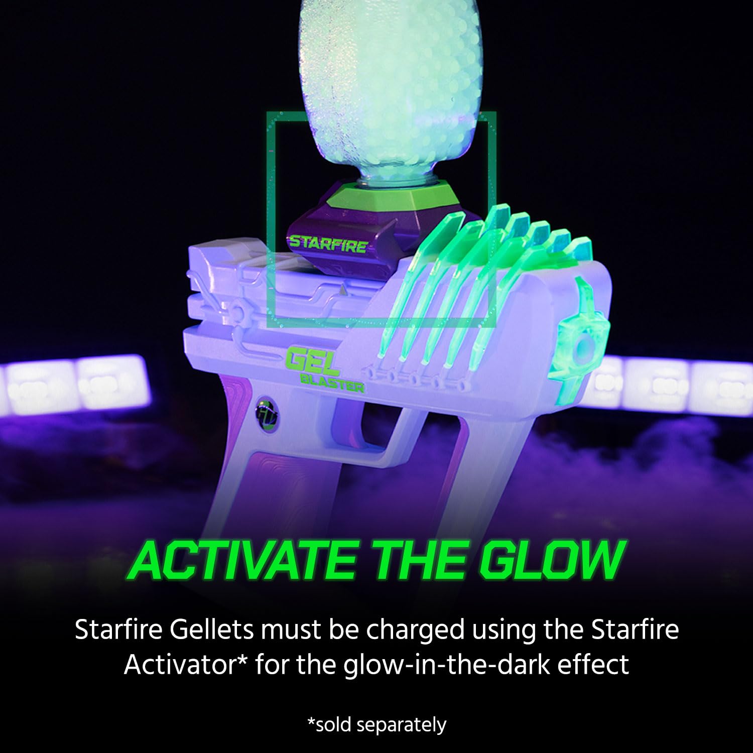 Gel Blaster Starfire Gellets - Official Refill Ammo for Starfire Gel Blasters - Glow-in-The-Dark UV Activated Tracer Night Rounds - Increased Blasting Performance & Accuracy (30,000) - Ages 14+