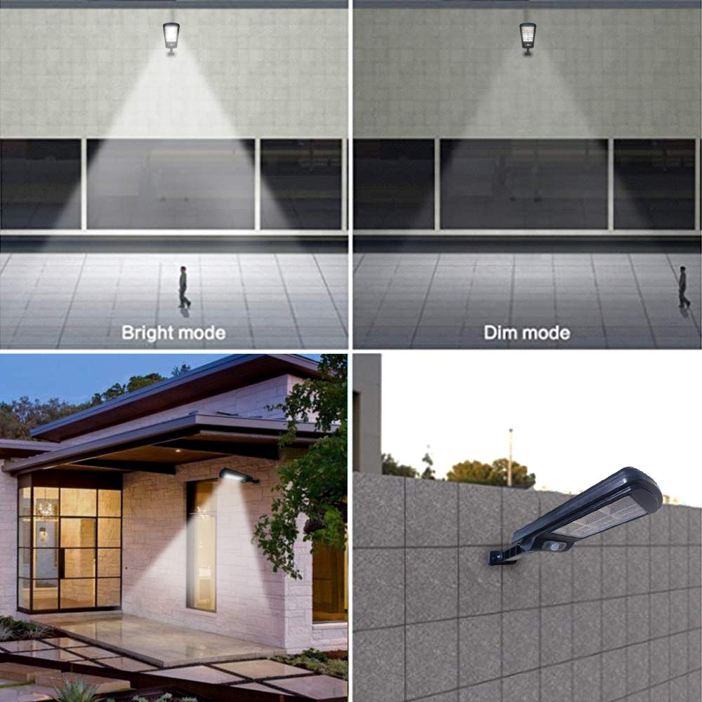 Gloriy Solar Street Lights Outdoor Remote Control Solar Parking Lot Lights 3 Light Mode 96LED Solar Street Pole Light Motion Light for Patio,Path,Yard(2Pack)