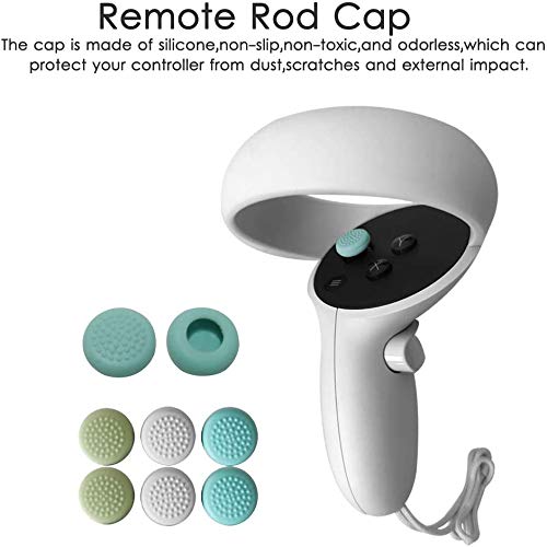 for Oculus Quest 2 Accessories - VR Face Silicone Cover + Touch Controller Grip Cover + Protective Lens dust-proof Cover + Thumb Button Cap (Black)