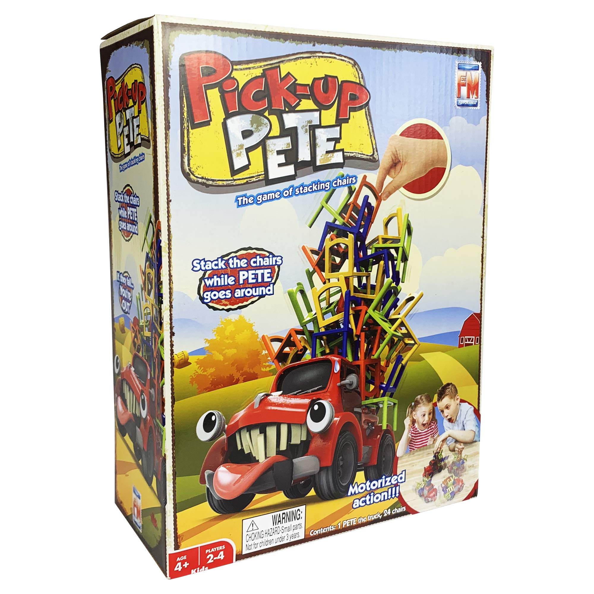 Fotorama Pick-Up Pete | The Ultimate Chair Stacking Game! Perfect for Remote Family Home Entertainment, Stack Colorful Chairs on Pete The Motorized Pick-Up Truck