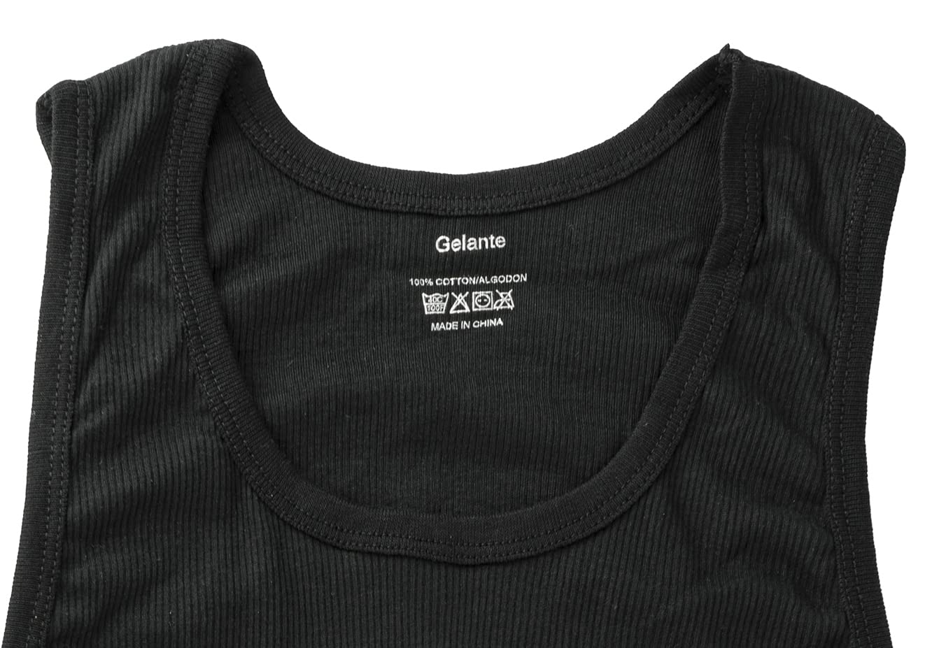 Gelante 6 Packs 100% Cotton Athletic Men's Basic Tank Top 7001-BK-XXXL Black