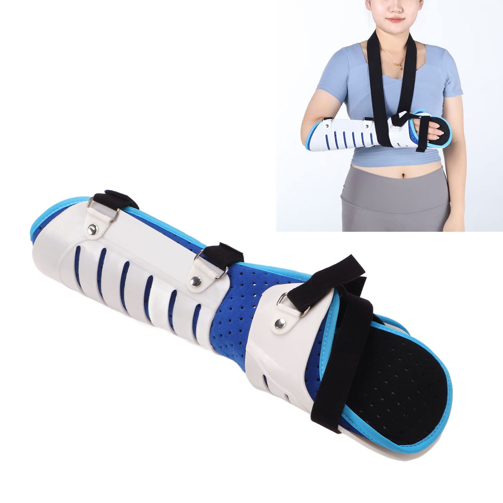 Forearm Fixing Brace,Arm Fixing Soft Lining Full Wrap Prevent Displacement Forearm Support Brace Wrist Splint for Injuries (Right Hand)