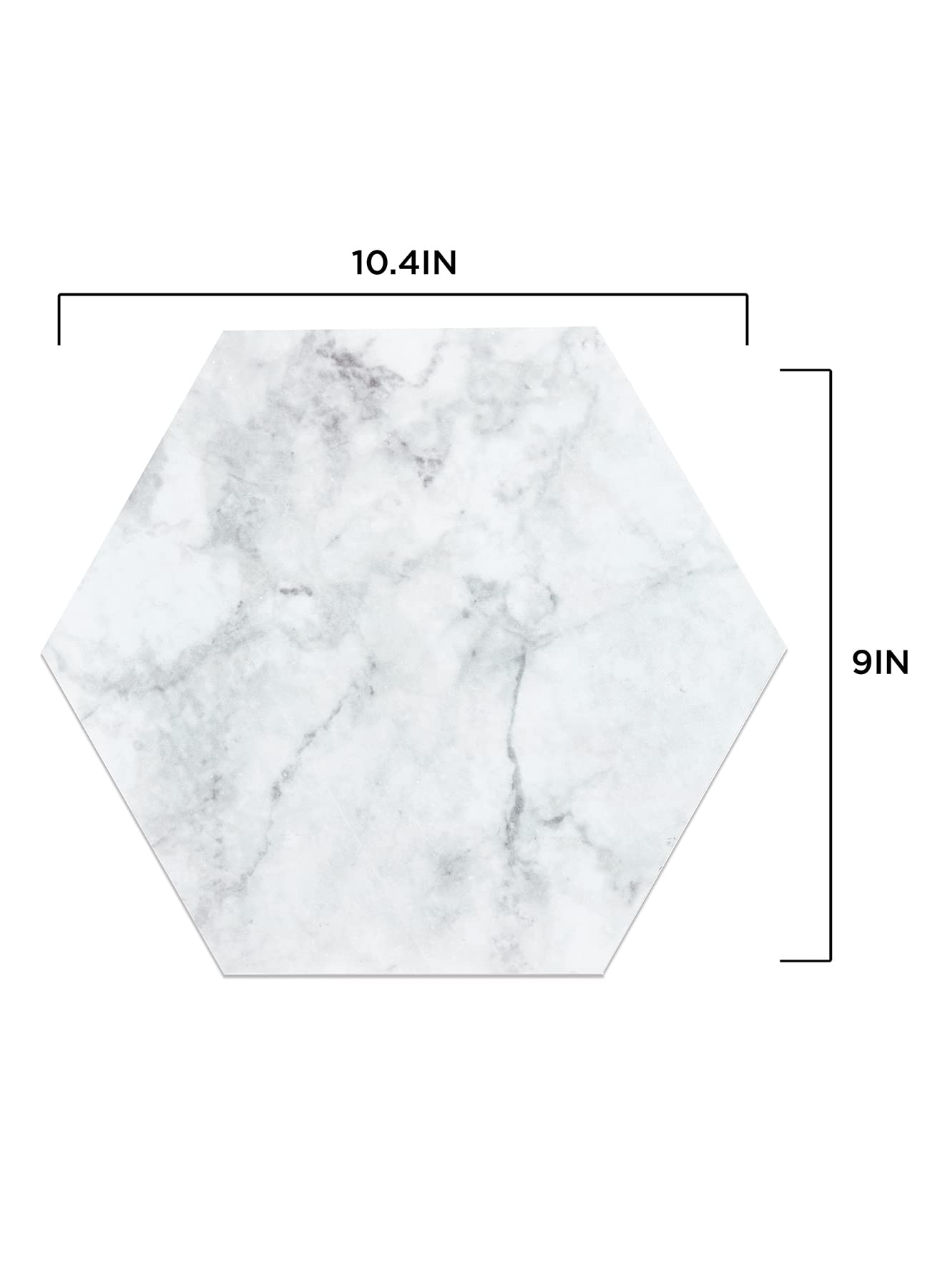 FloorPops 9" x 10.4" Milena Peel & Stick Hexagon Vinyl Floor Tiles (10 Tiles), (4.5 sqft/Carton), Gray