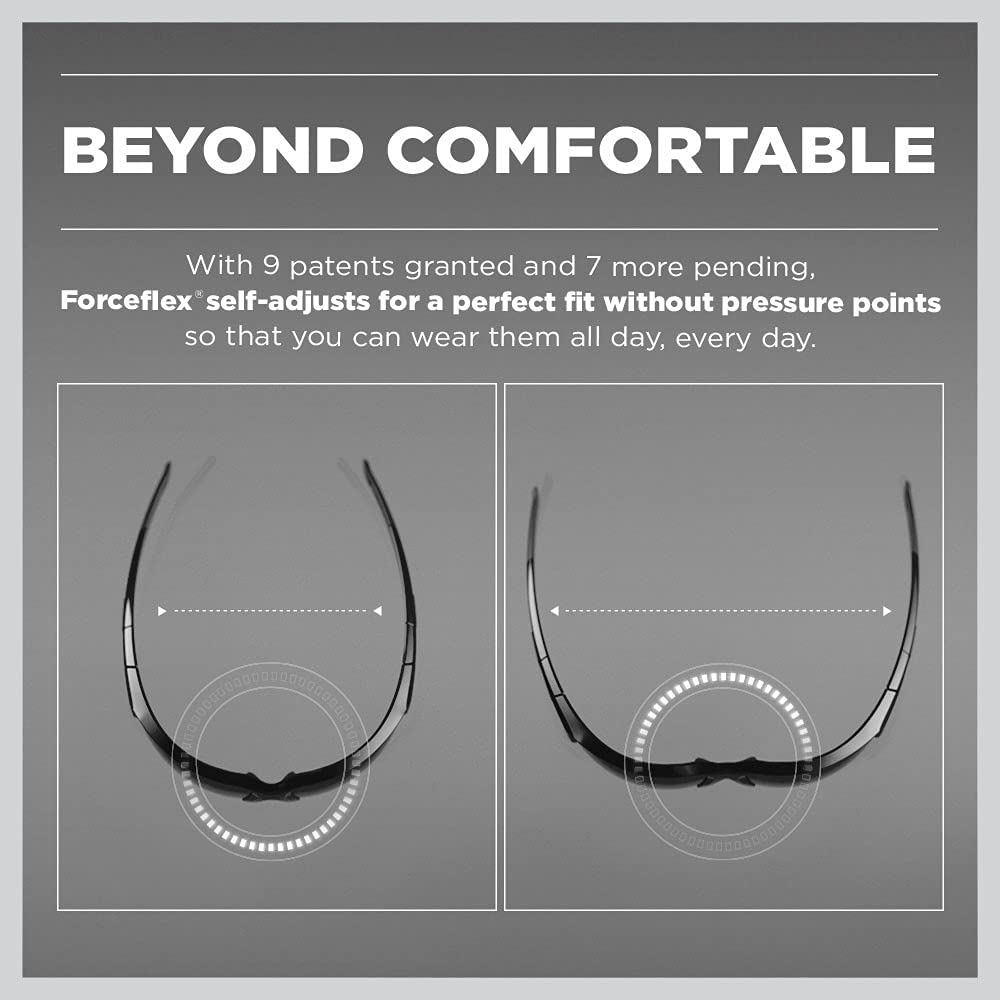 FORCEFLEX FF200 Karv | Black, Smoke Mirror | Flexible, Unbreakable Sports and Running Sunglasses for Men and Women