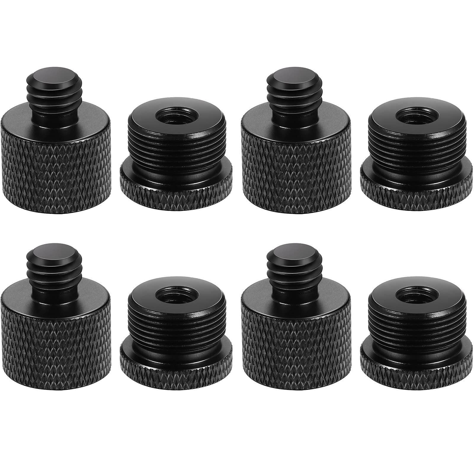 Frienda 8 Pieces Mic Stand Adapter Mic Thread Adapter Set 5/8 Female to 3/8 Male and 3/8 Female to 5/8 Male Screw Adapter Thread for Microphone Stand Mount to Camera Tripod Adapter