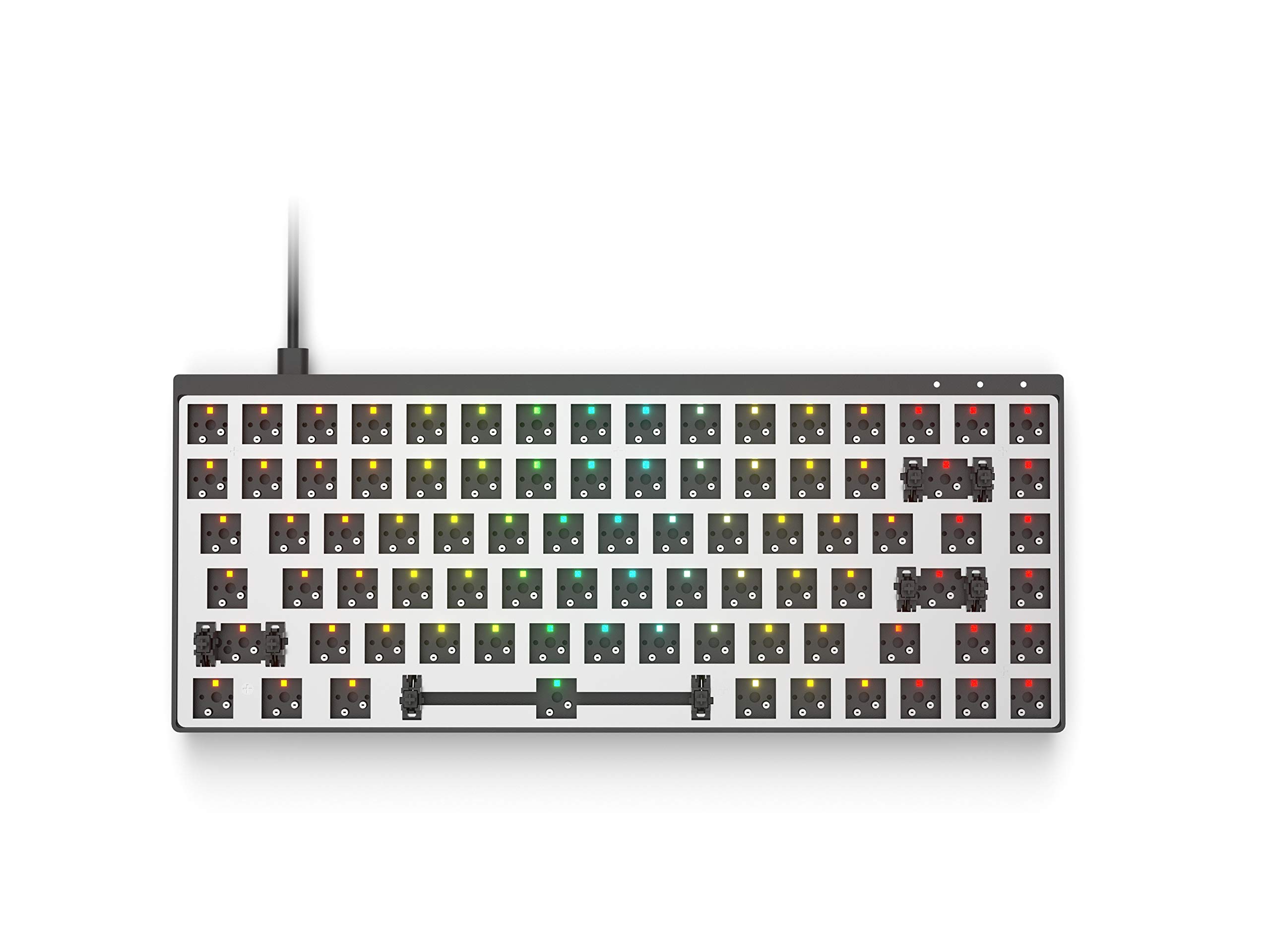 Galaxy 75 Modular Mechanical Gaming Keyboard - 75% Layout - USB Type C - Full Aluminium Chassis by HK Gaming (Barebone, Black)