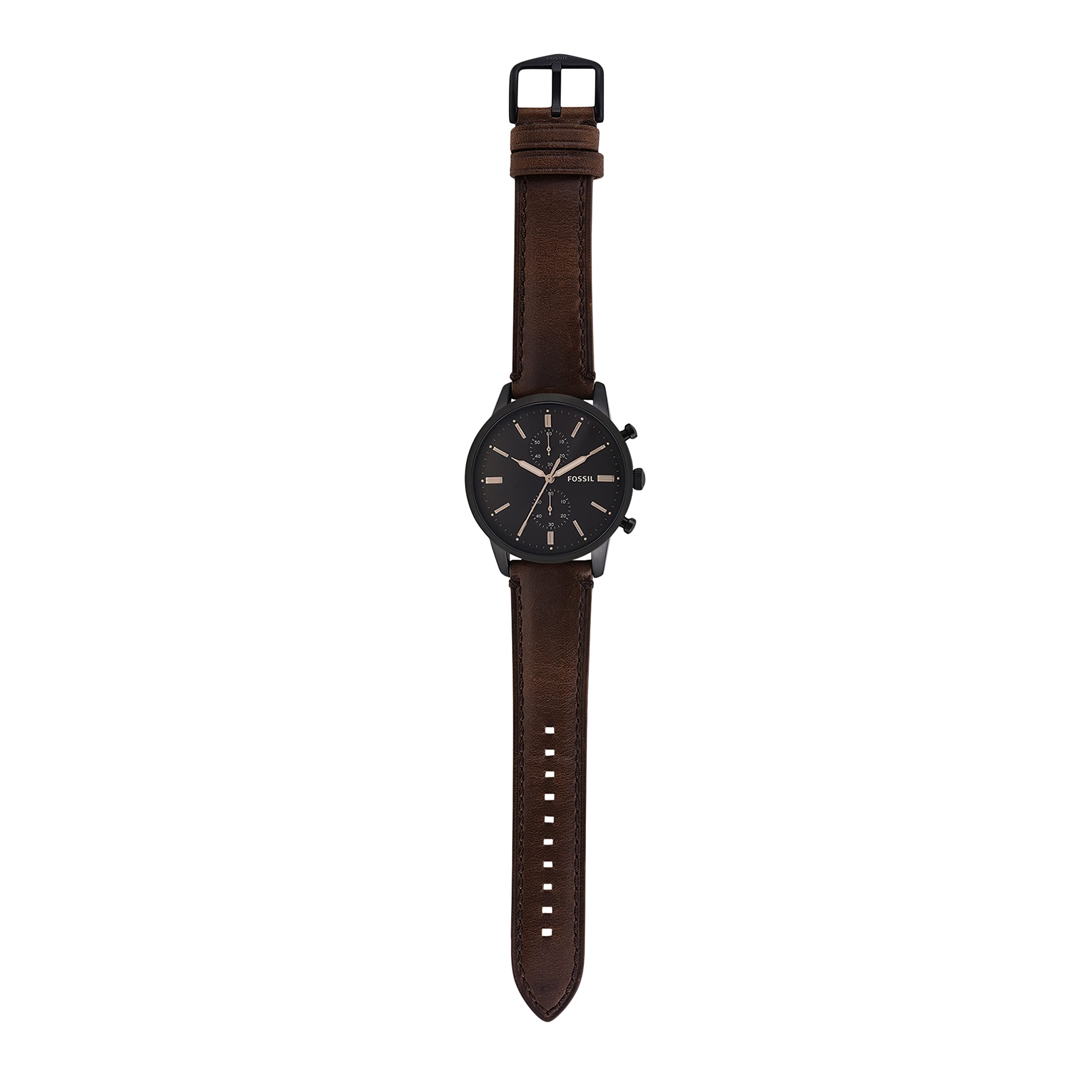 Fossil Men's Townsman Stainless Steel and Leather Quartz Watch and Leather Band