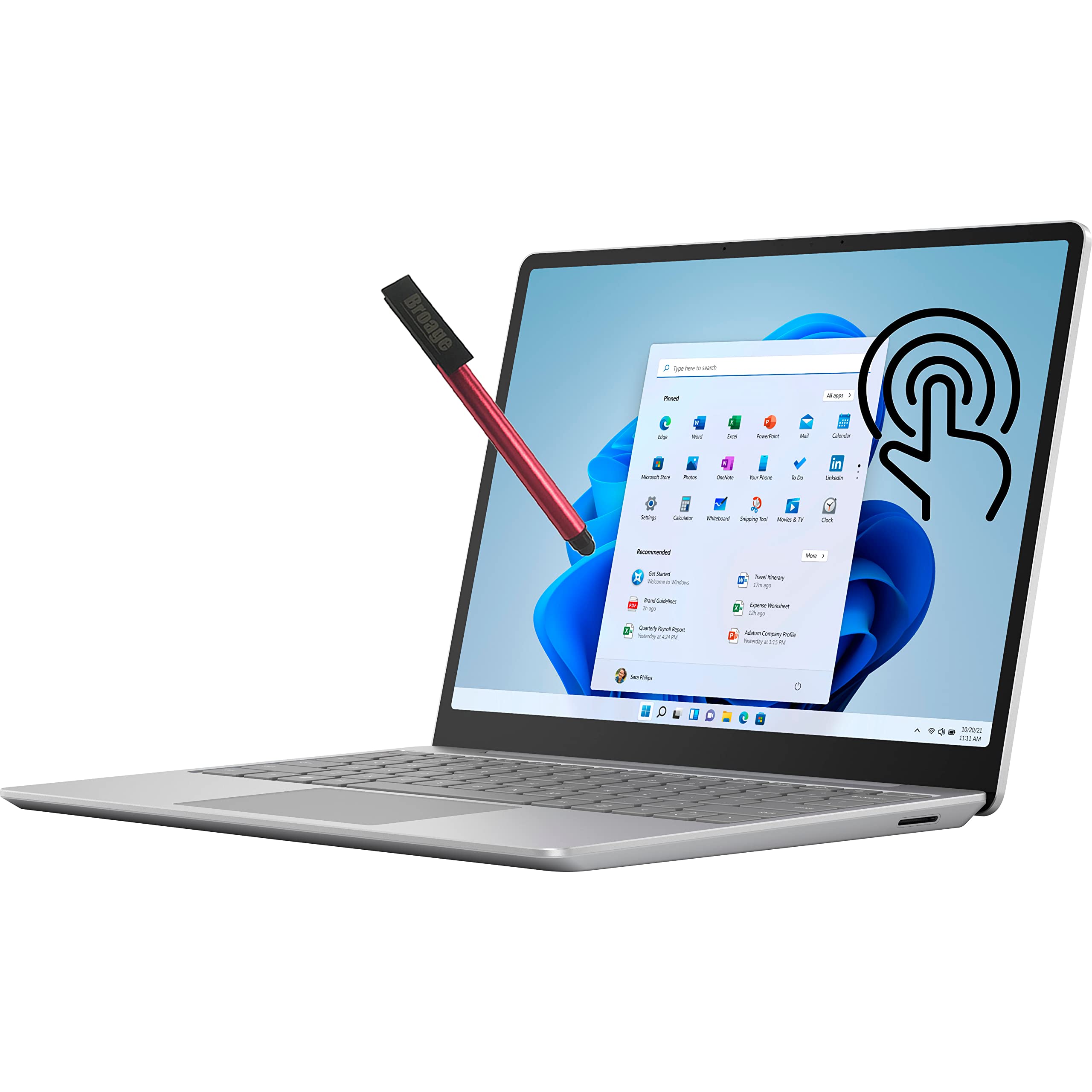 Microsoft Surface Laptop Go, 12.4" Touchscreen, Intel Quad-Core i5-1035G1 (Beat i7-8550U), 4GB DDR4 RAM, 128GB Storage (64GB eMMC + 64GB Flash Drive), WiFi, Bluetooth, Windows 10 pro, Platinum