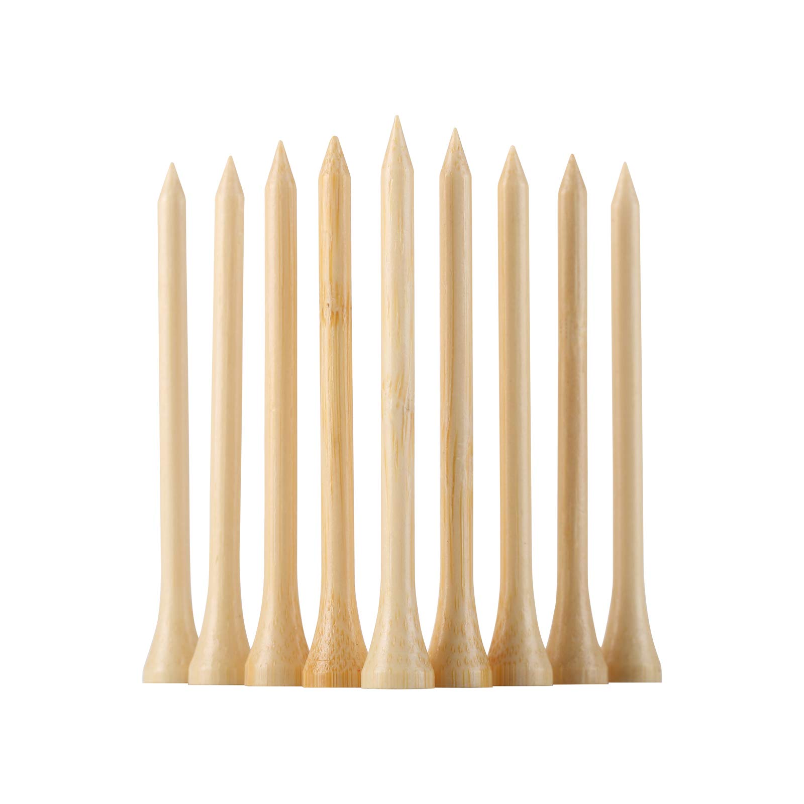 GFGL Golf Tees Durable Bamboo Tees 100Pcs 3-1/4" Friendly Biodegradable Material Reduce Friction Side Spin More Stable (Primary)