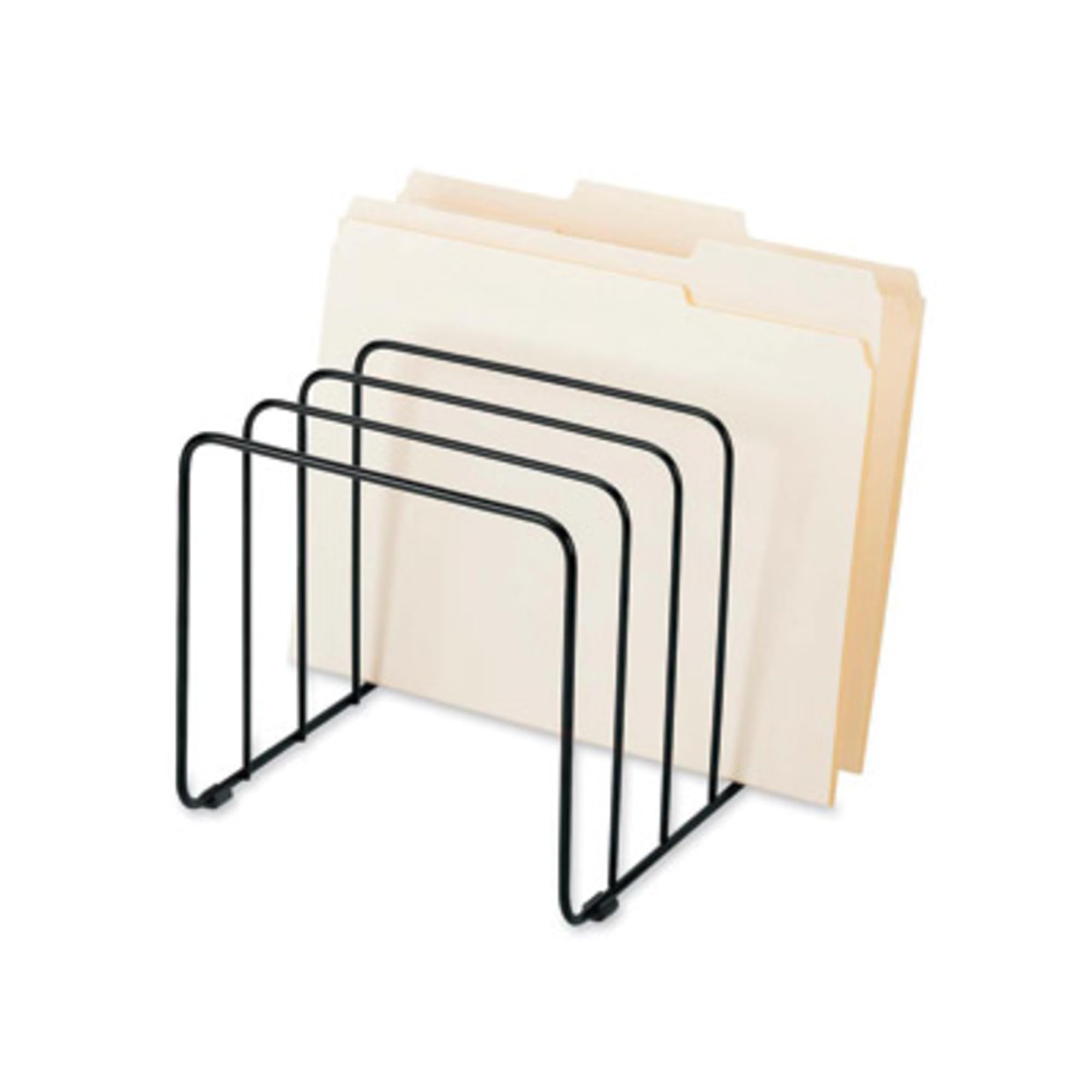 Fellowes Vertical File, 5 Sections, Wire, Black (72351)