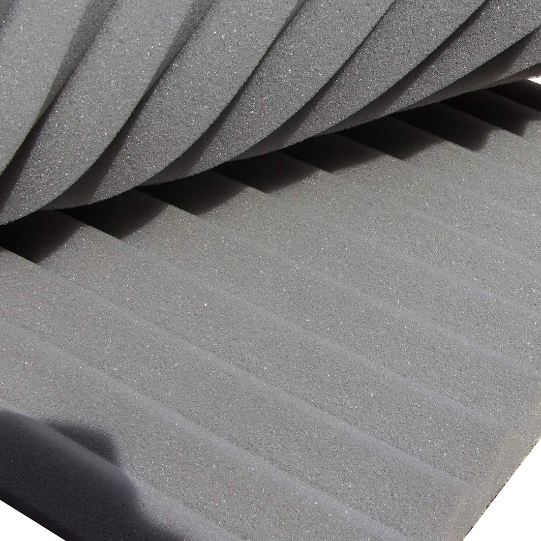 FOUCARSI 24 Pack Acoustic Foam Panels,Studio Soundproofing Foam, 1" X 12" X 12", Studio Foam Wedges,Sound Proof Padding (Black+Grey)