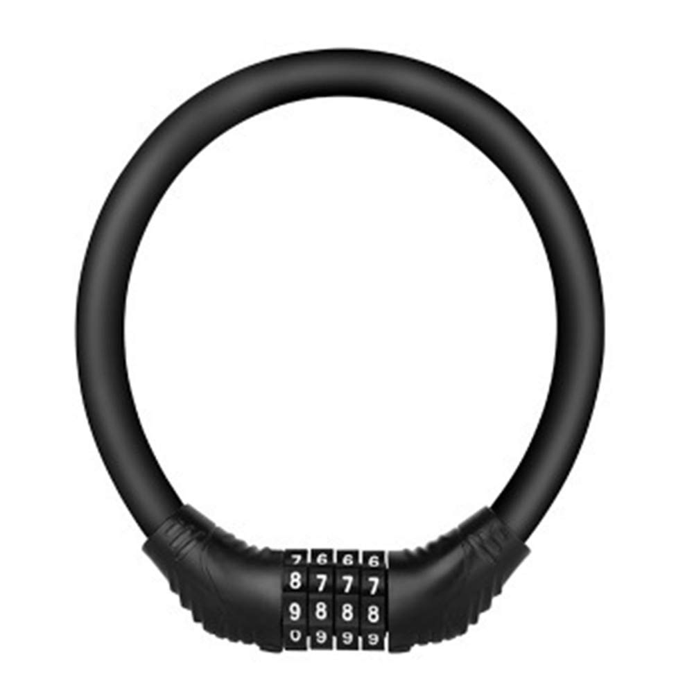 GFHFG Digital Bicycle Chain Lock Mountain Bike Lock Portable Security Anti-Theft Lock Bike Cable Code Password Lock-Black