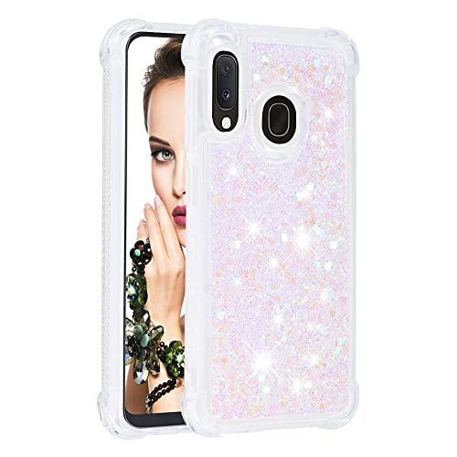 Phone Case Cover Glitter Case Compatible with Samsung Galaxy A20e/A10e Case Compatible with Women Girls Girly Sparkle Liquid Luxury Floating Quicksand Transparent Soft TPU Phone Case Bags Sleeves (Co