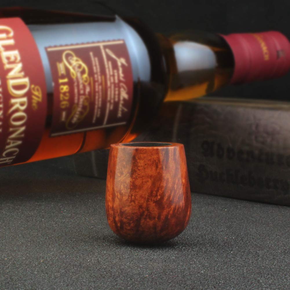 FULUSHOU Mediterranean Briar Wood Tobacco Pipe, Small Mini Curved Tobacco Pipe 7