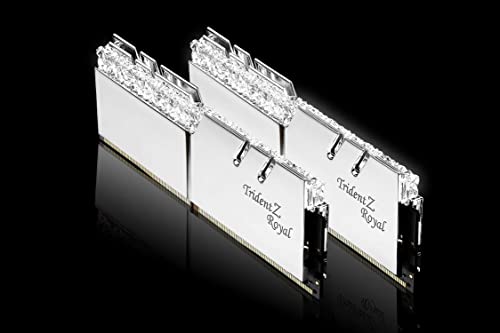 G.SKILL Trident Z Royal Series (Intel XMP) DDR4 RAM 32GB (2x16GB) 3200MT/s CL16-18-18-38 1.35V Desktop Computer Memory UDIMM - Silver (F4-3200C16D-32GTRS)
